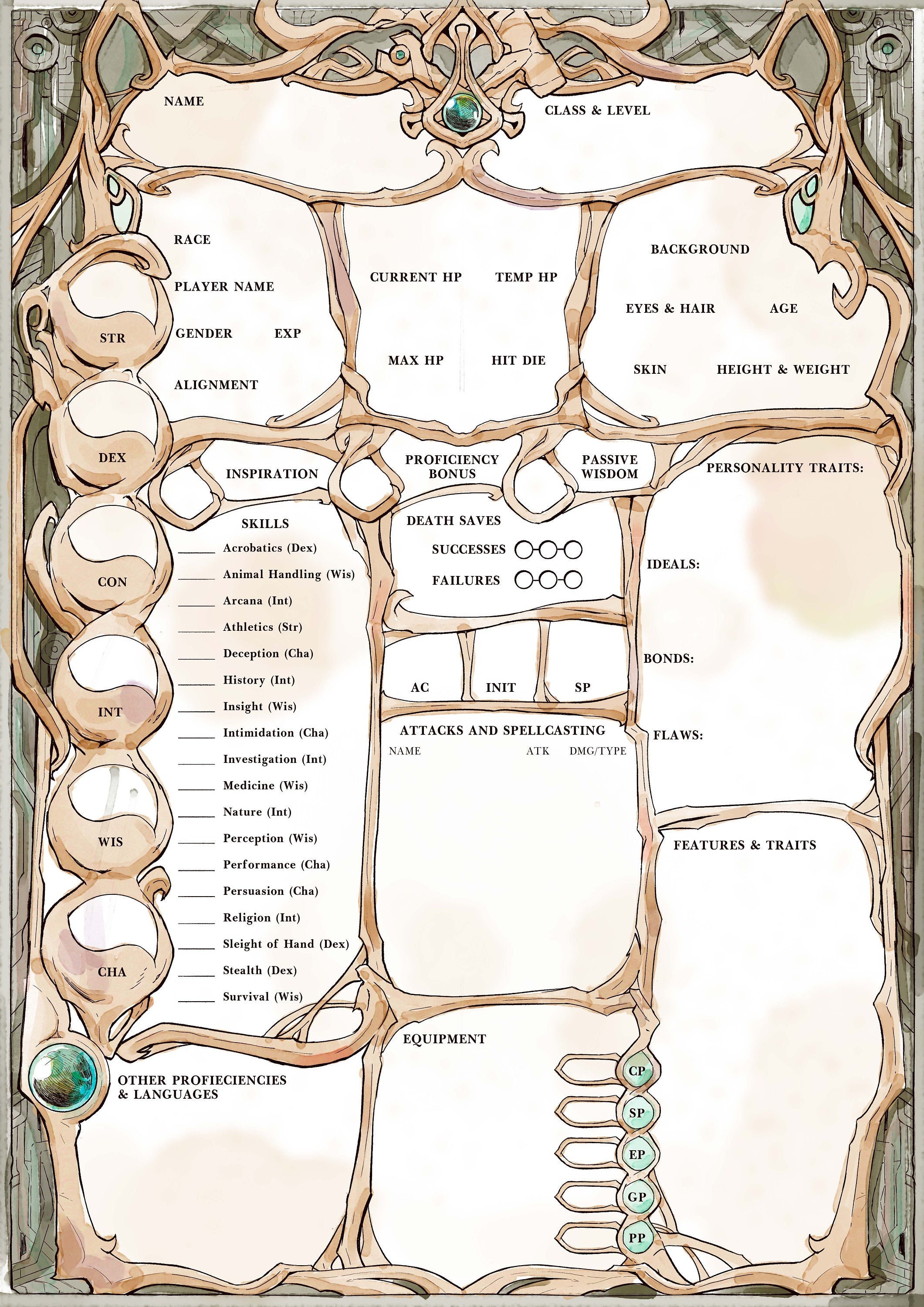 Tinkering Artificer Dnd 5e Character Sheet Form Fillable Etsy Uk