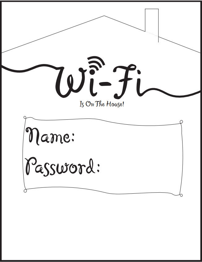 Wi-fi Password Sign, Printable Paper Display - Etsy