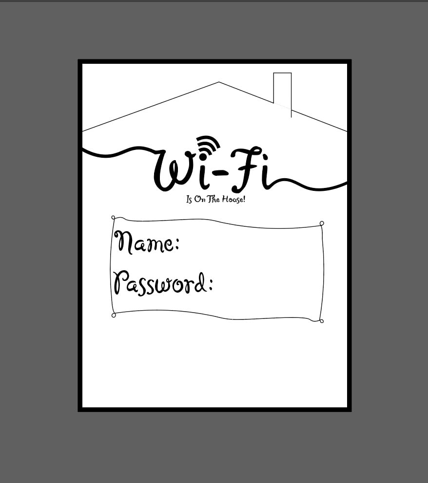 Wi-fi Password Sign, Printable Paper Display - Etsy