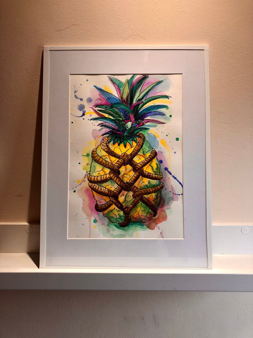 Shibari. Pineapple. Watercolour. Painting. Artwork. Print. Swinger ...
