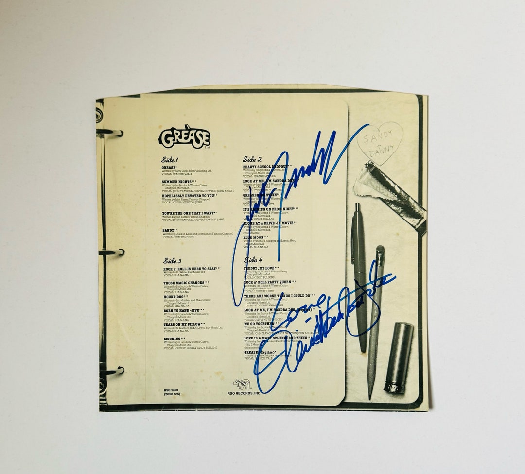 Grease Film Soundtrack Vinyl Record Inner Sleeve Autographed - Etsy
