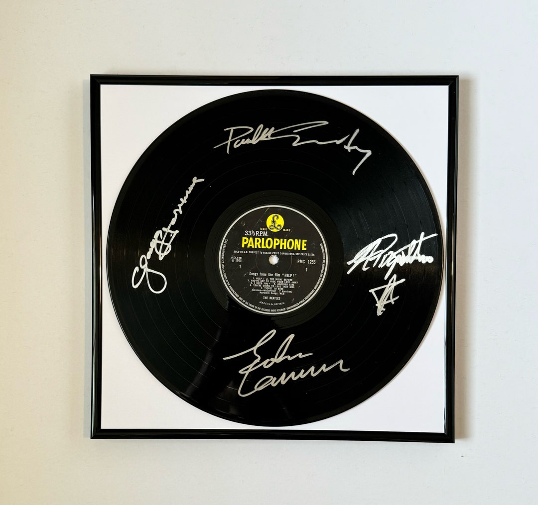 The Beatles Help! Signed Vinyl Record With Black Frame - Etsy