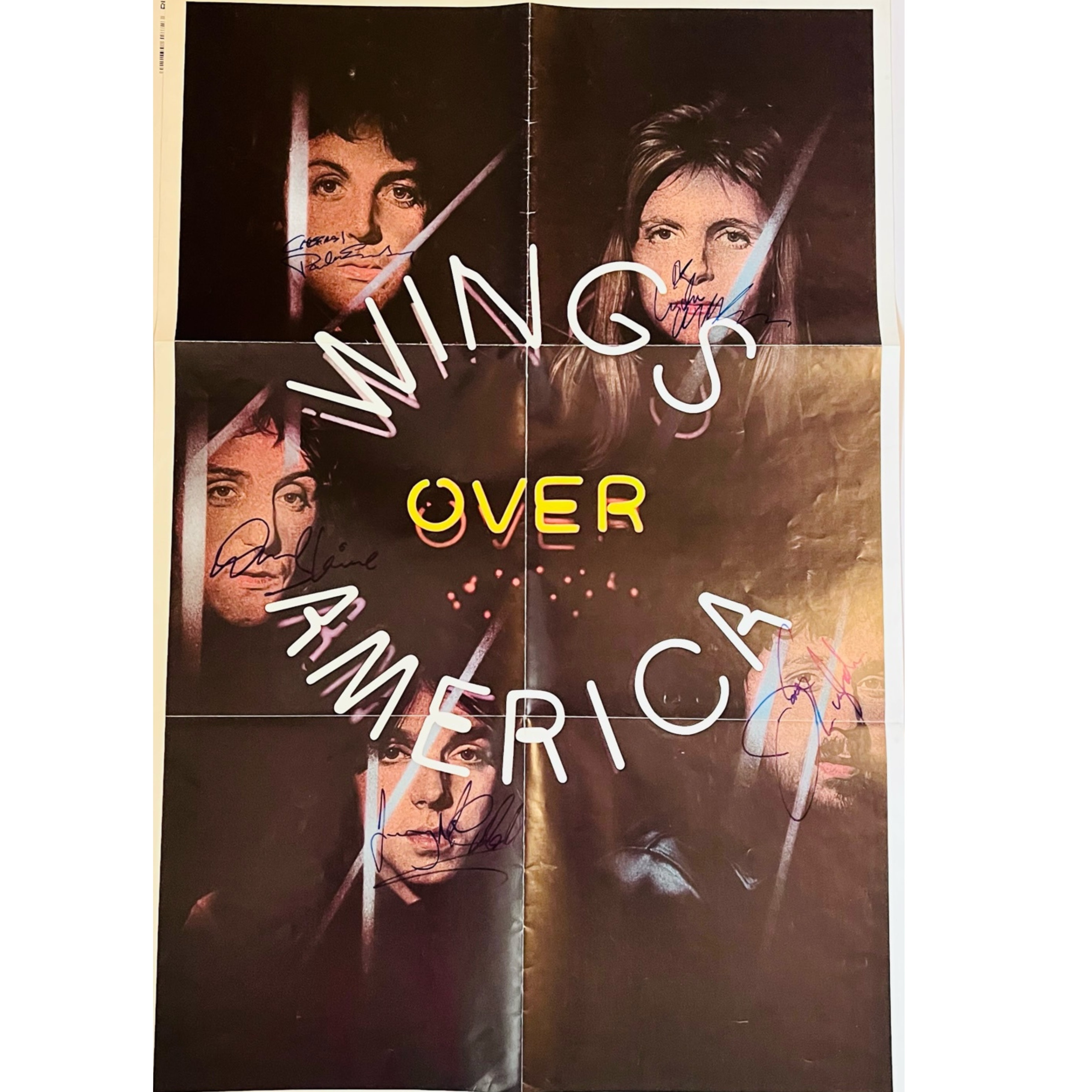 Wings Over America Vinyl Record Poster Autographed - Etsy