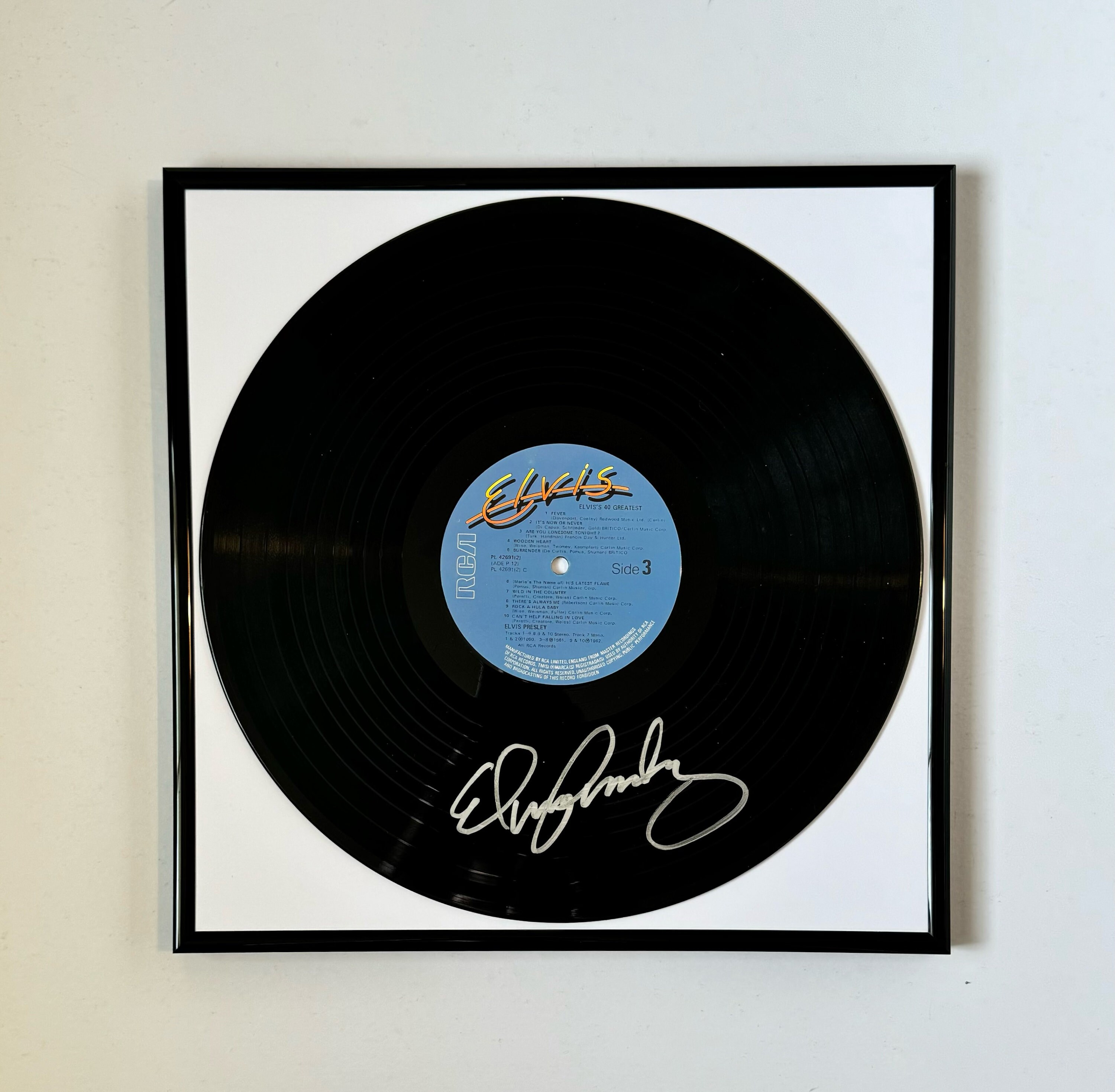 Elvis Presley Signed Vinyl Record With Black Frame - Etsy