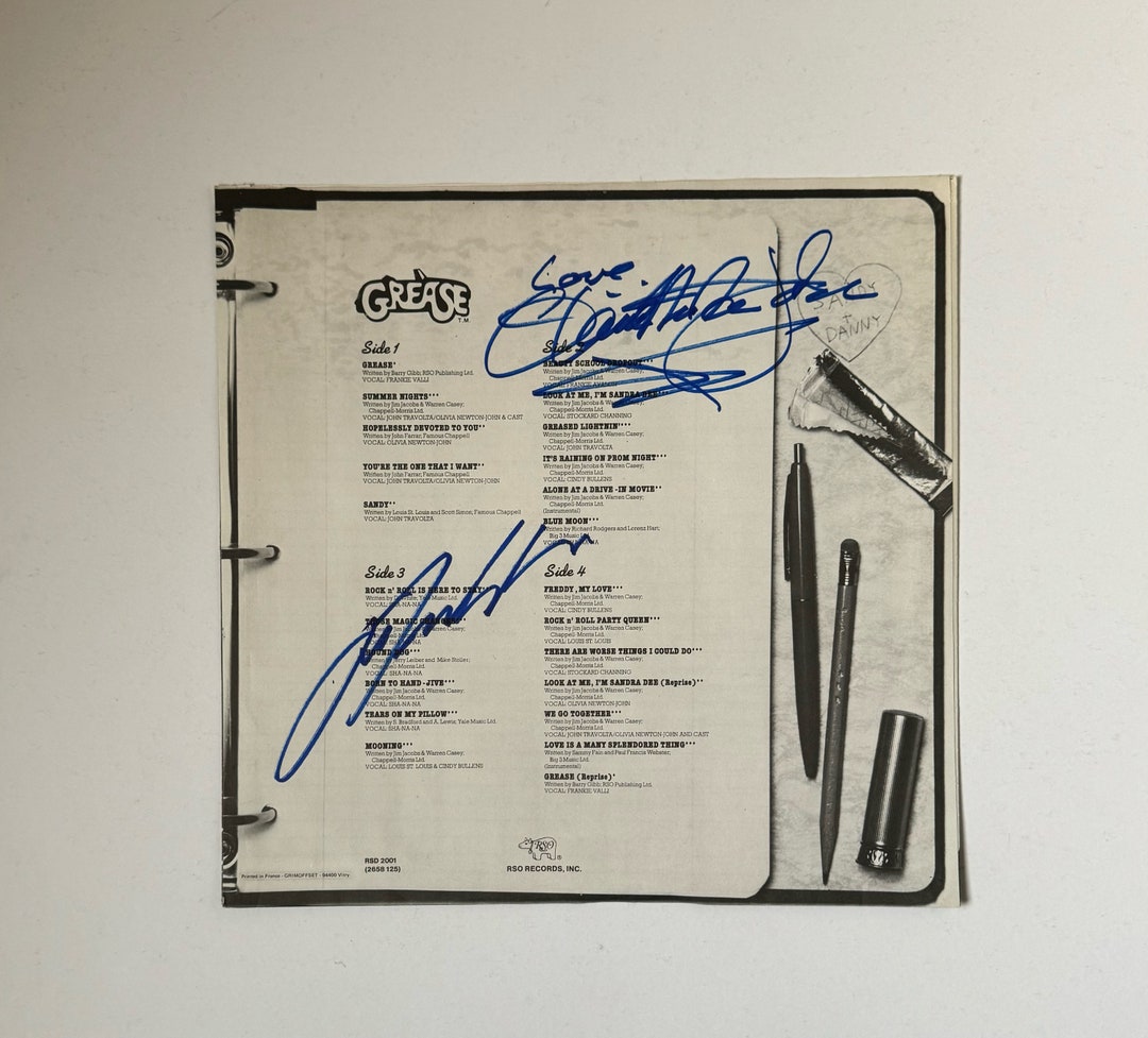 Grease Film Soundtrack Vinyl Record Inner Sleeve Autographed - Etsy