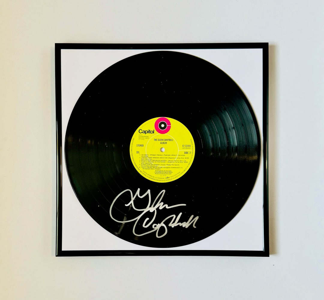 Glen Campbell Signed Vinyl Record With Black Frame - Etsy