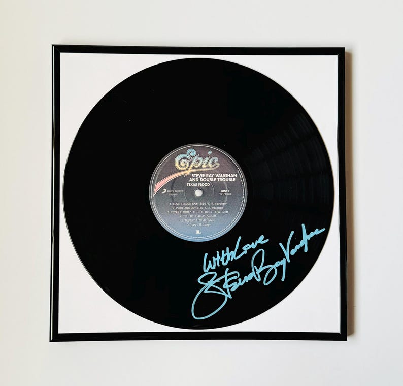Stevie Ray Vaughan Texas Flood Signed Vinyl Record With Black Frame - Etsy