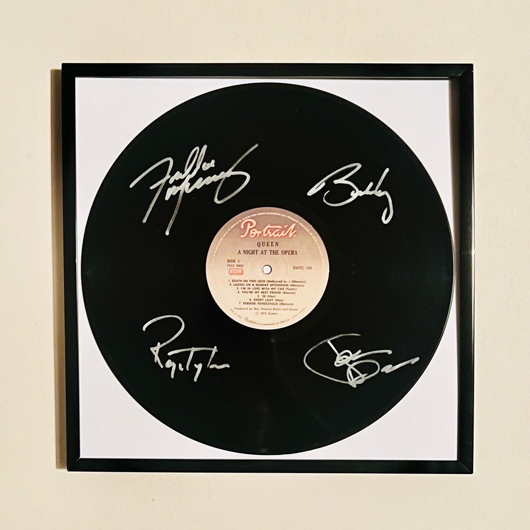 Queen A Night at the Opera Signed Vinyl Record With Black Frame - Etsy