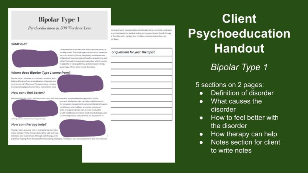 Bipolar Type 1 Psychoeducational Handout - Etsy