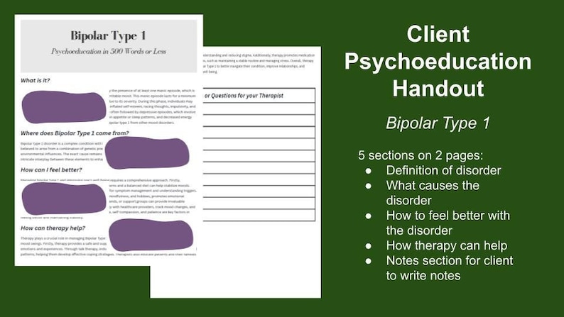 Bipolar Type 1 Psychoeducational Handout - Etsy