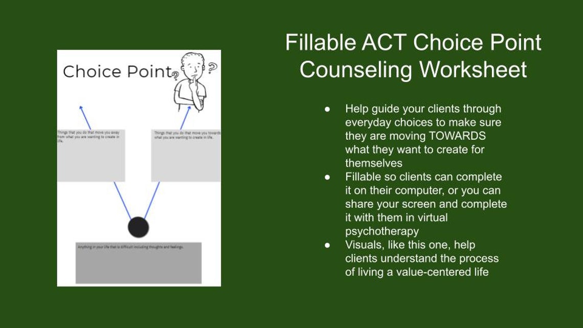 ACT Choice Point Fillable Document - Etsy