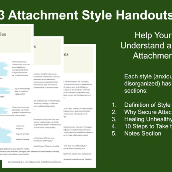 Attachment Style Handouts - Etsy