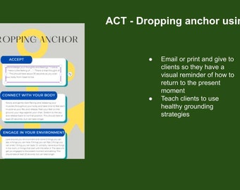 ACT Mindfulness Worksheet Bundle: Acceptance and Commitment Therapy Dropping Anchor Leaves on a ...