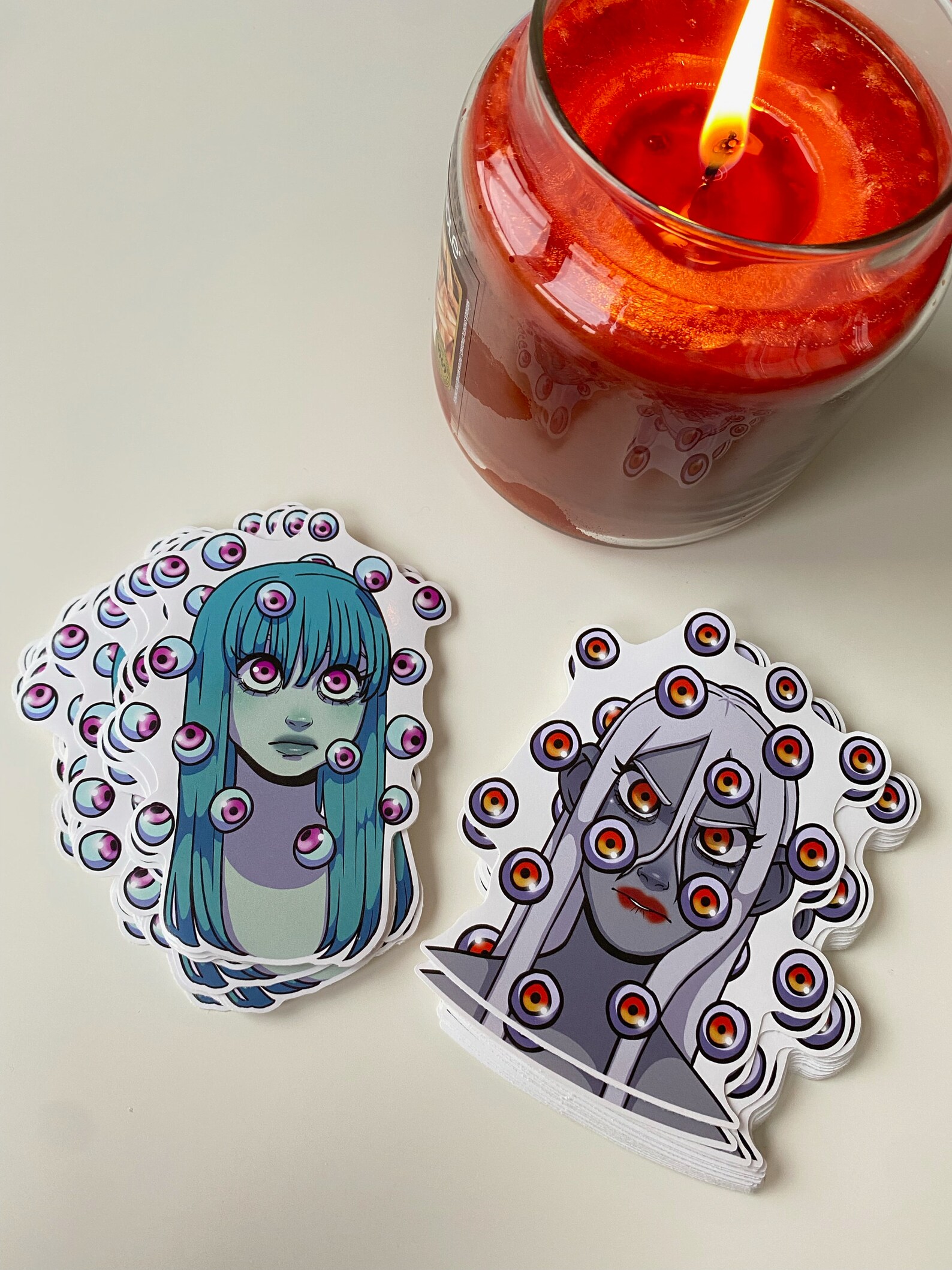 Pink Eyes Sticker Badge Eye Series - Etsy