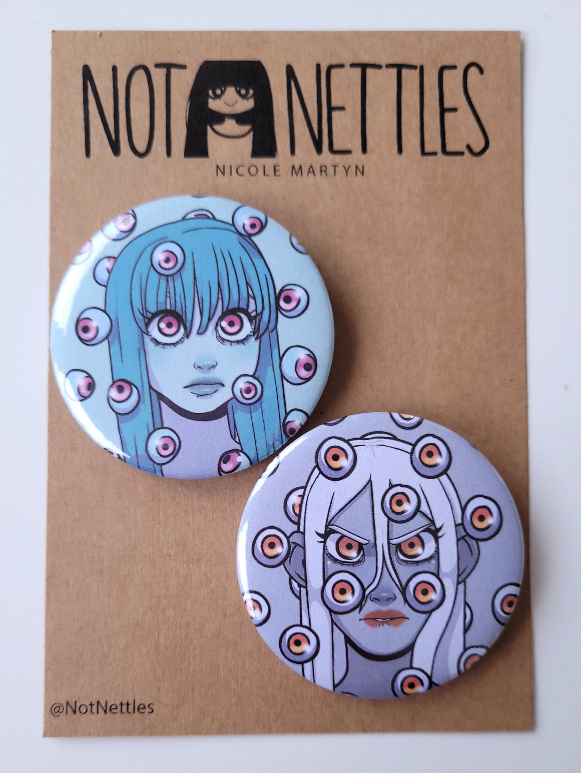 Pink Eyes Sticker Badge Eye Series - Etsy