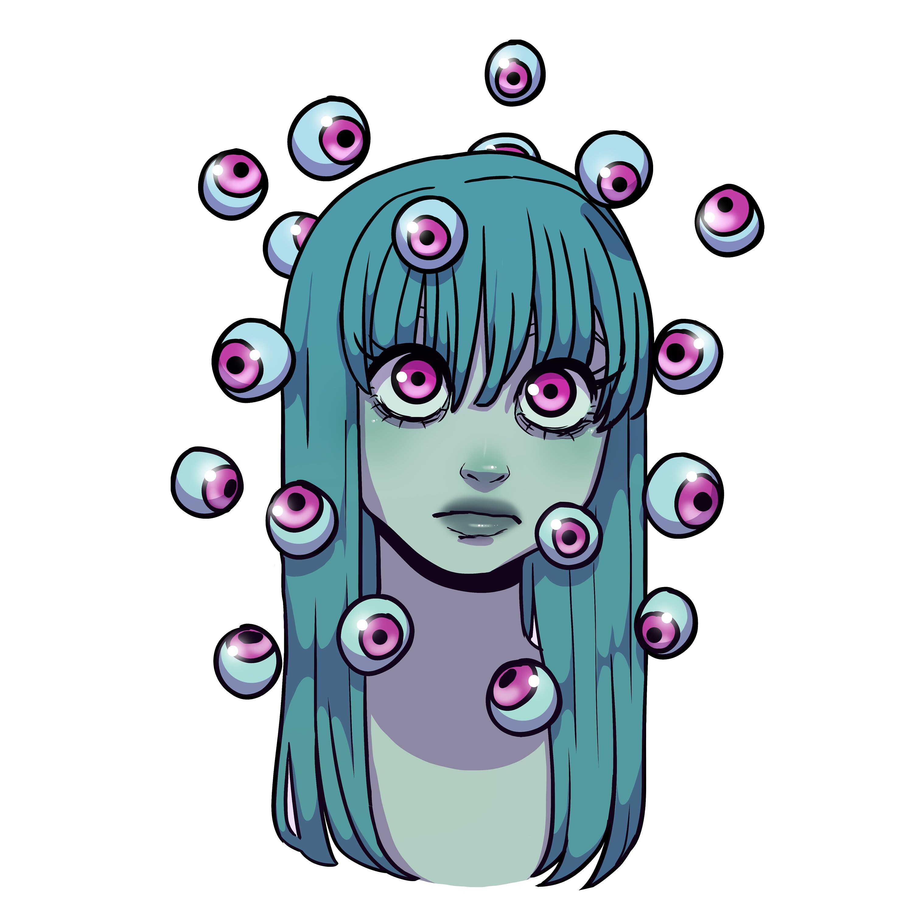 Pink Eyes Sticker Badge Eye Series - Etsy