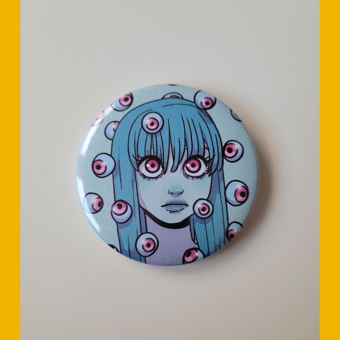 Pink Eyes Sticker Badge Eye Series - Etsy