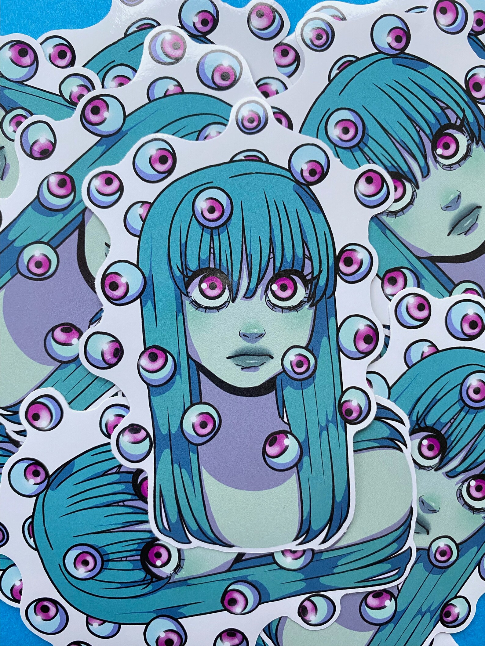 Pink Eyes | Sticker | Badge | Eye Series - Etsy