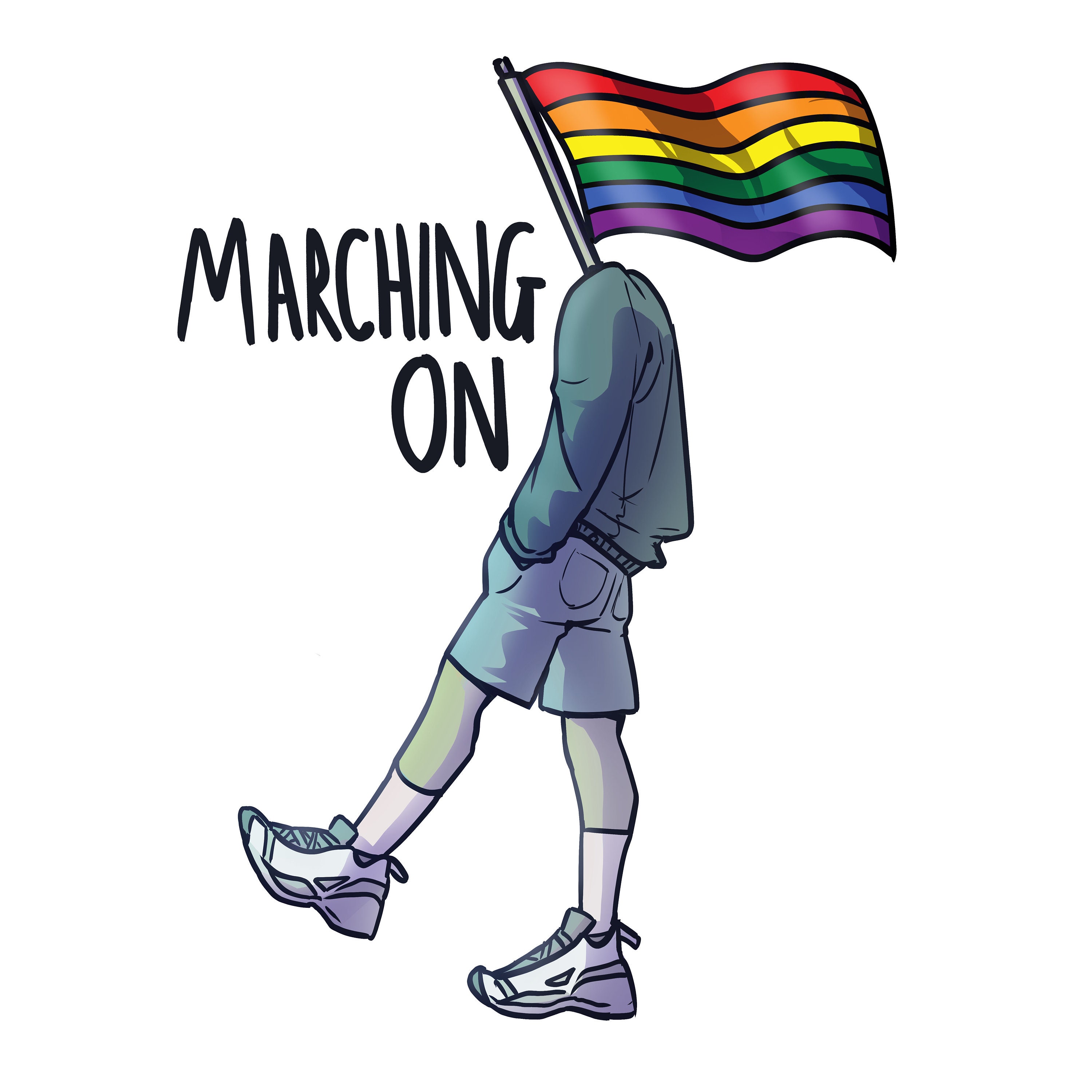 Marching on Sticker | LGBTQ Pride Flag - Etsy