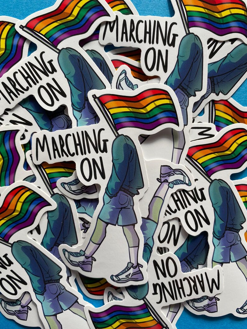 Marching on Sticker | LGBTQ Pride Flag - Etsy