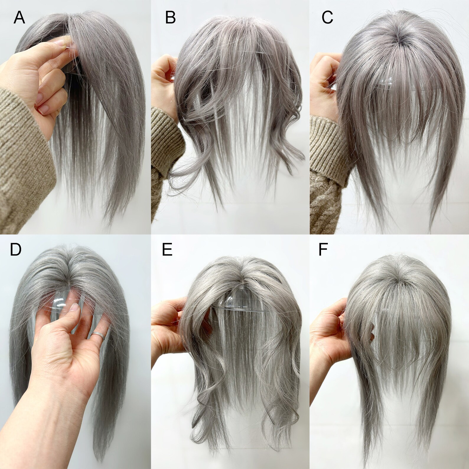 Grey Wig Piece,hair Extension Wig Piece Made of Real Human Hair,wig ...