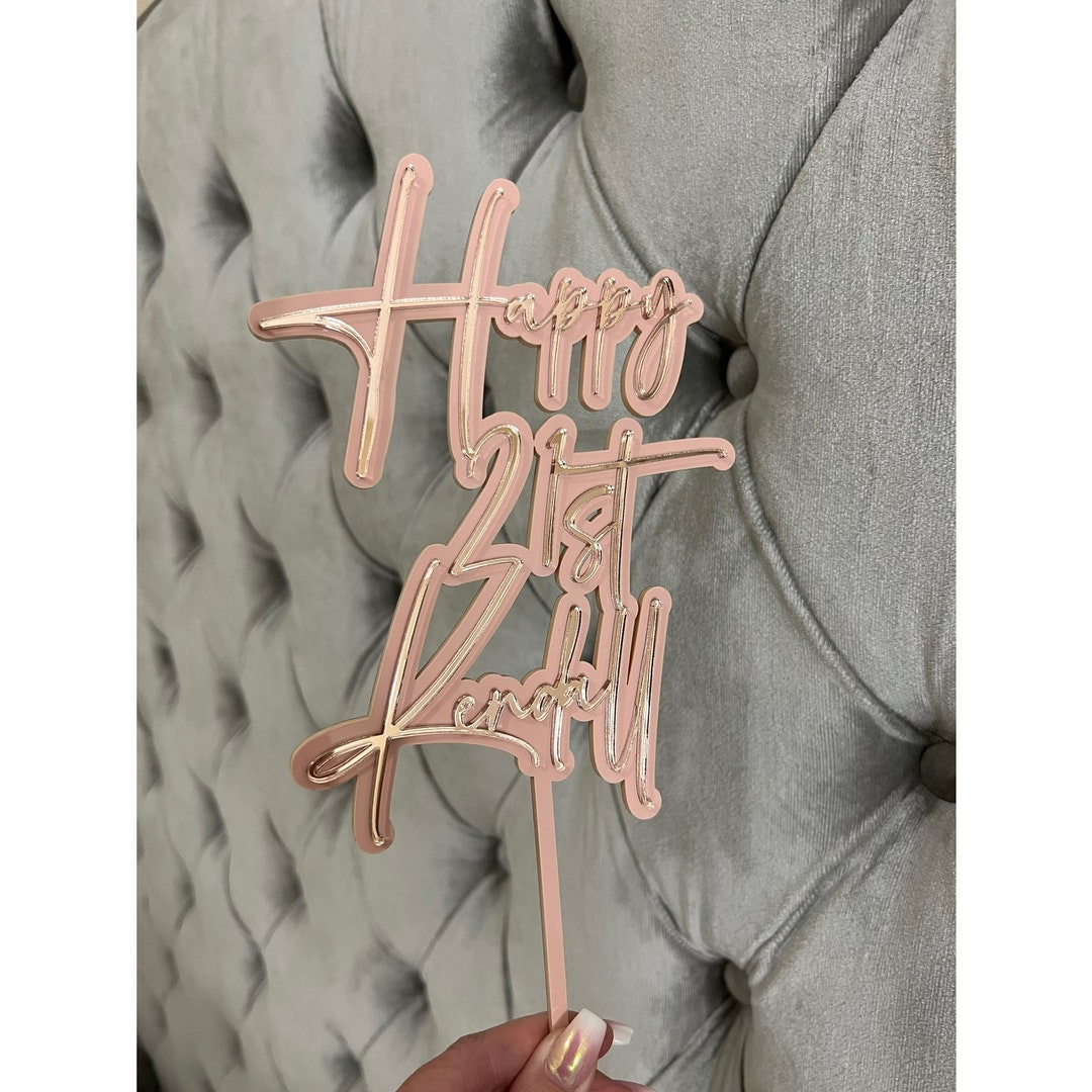 Custom Acrylic Cake Topper | Name Cake Topper | Personalized | Birthday ...