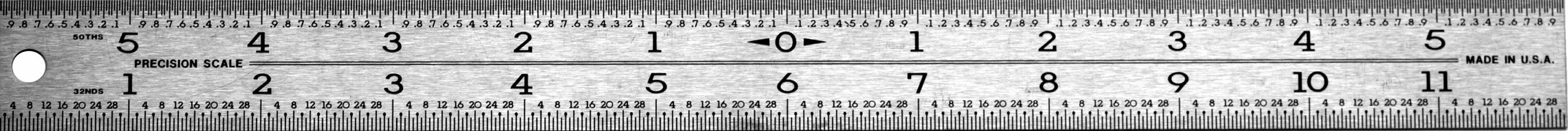 12 in Stainless Steel Centerfinding Ruler - Two Sided With Hanging Hole ...