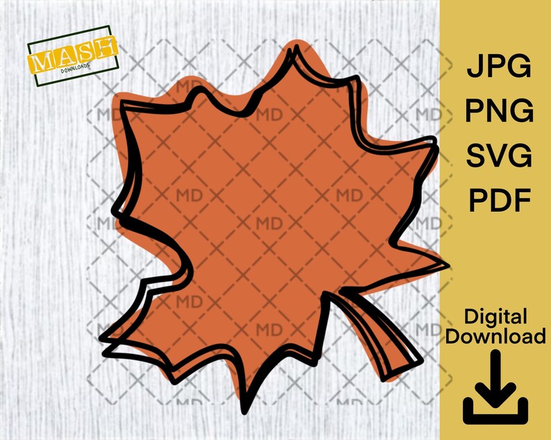 Fall Leaf SVG Autumn Leaves Outline Scribble Design Maple - Etsy