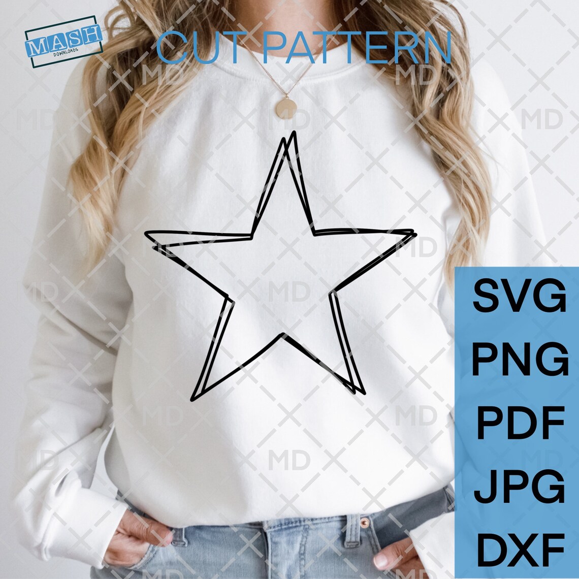 Scribble Star SVG, Hand Drawn Star, Cricut Cut Files, Multiple Outline ...