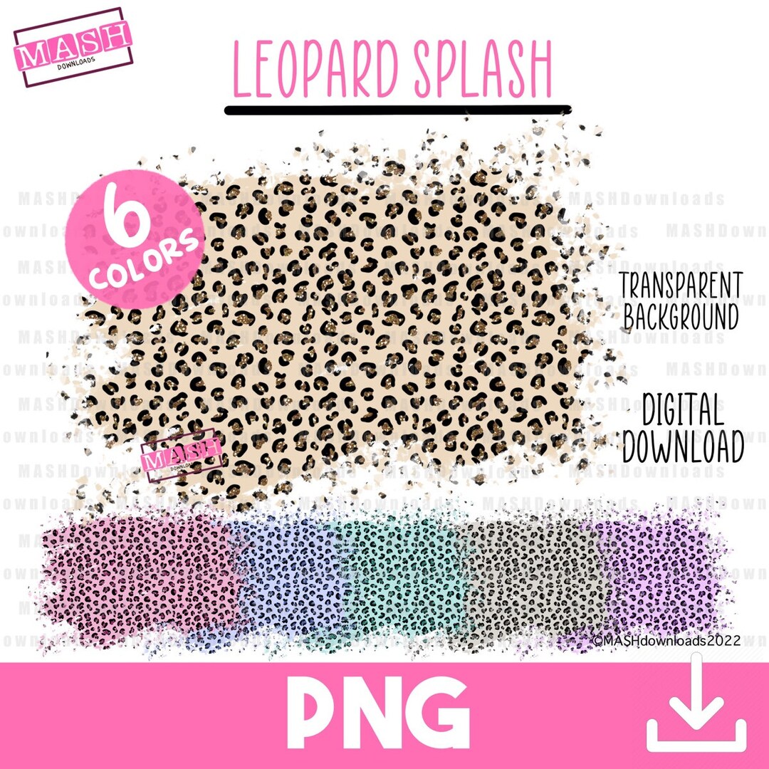 Glitter Leopard Print Background, Cheetah Splash PNG for Sublimation ...