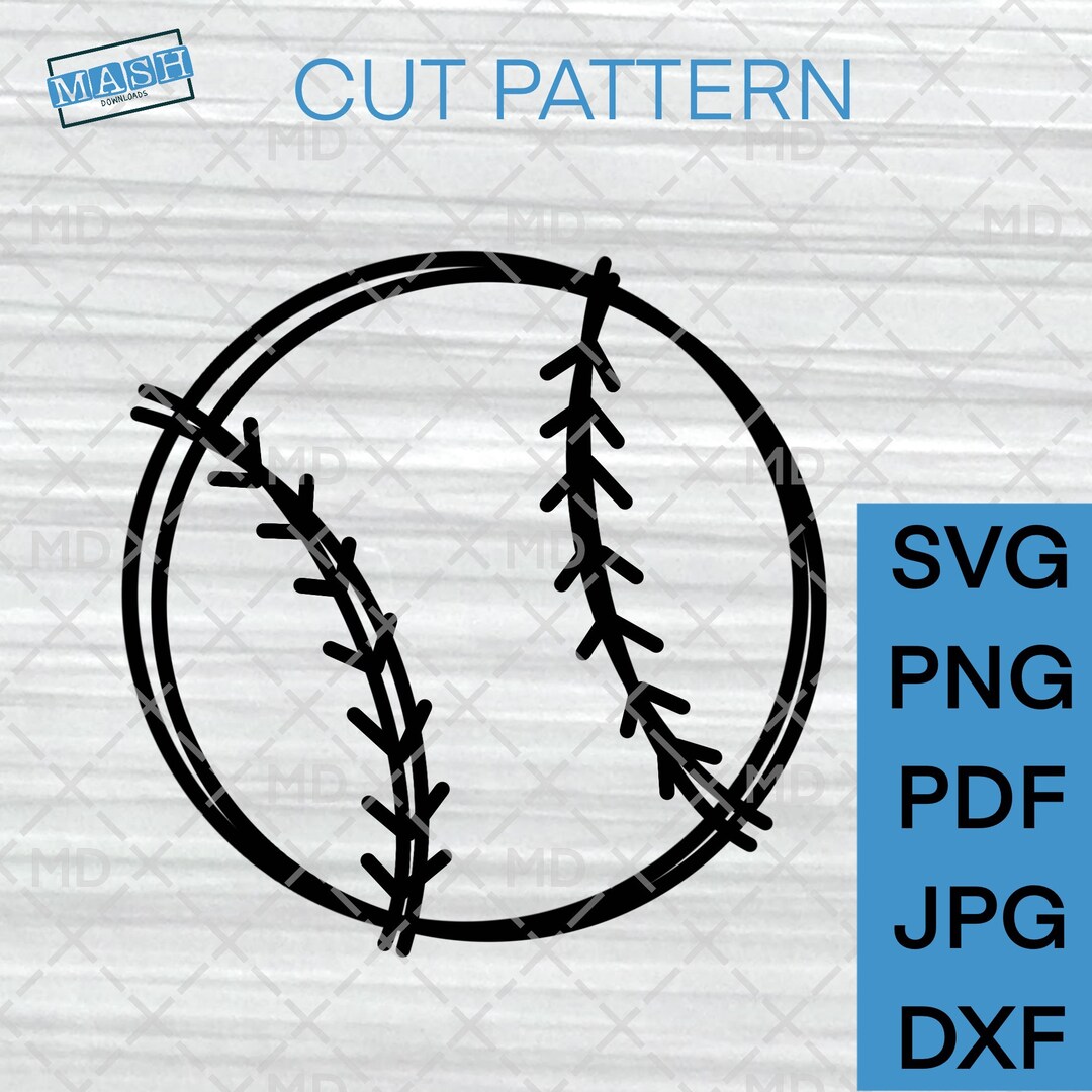 Scribble Baseball Svg, Hand Drawn Baseball, Sports Ball Graphic, Cricut ...