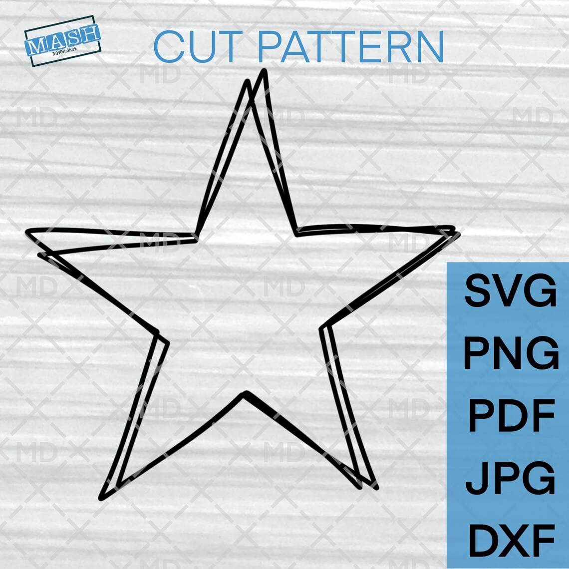 Scribble Star SVG, Hand Drawn Star, Cricut Cut Files, Multiple Outline ...