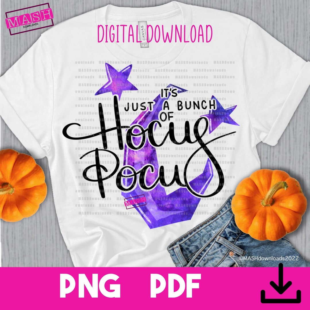 Watercolor Hocus Pocus PNG, Just A Bunch of Hocus Pocus, Halloween Fall ...
