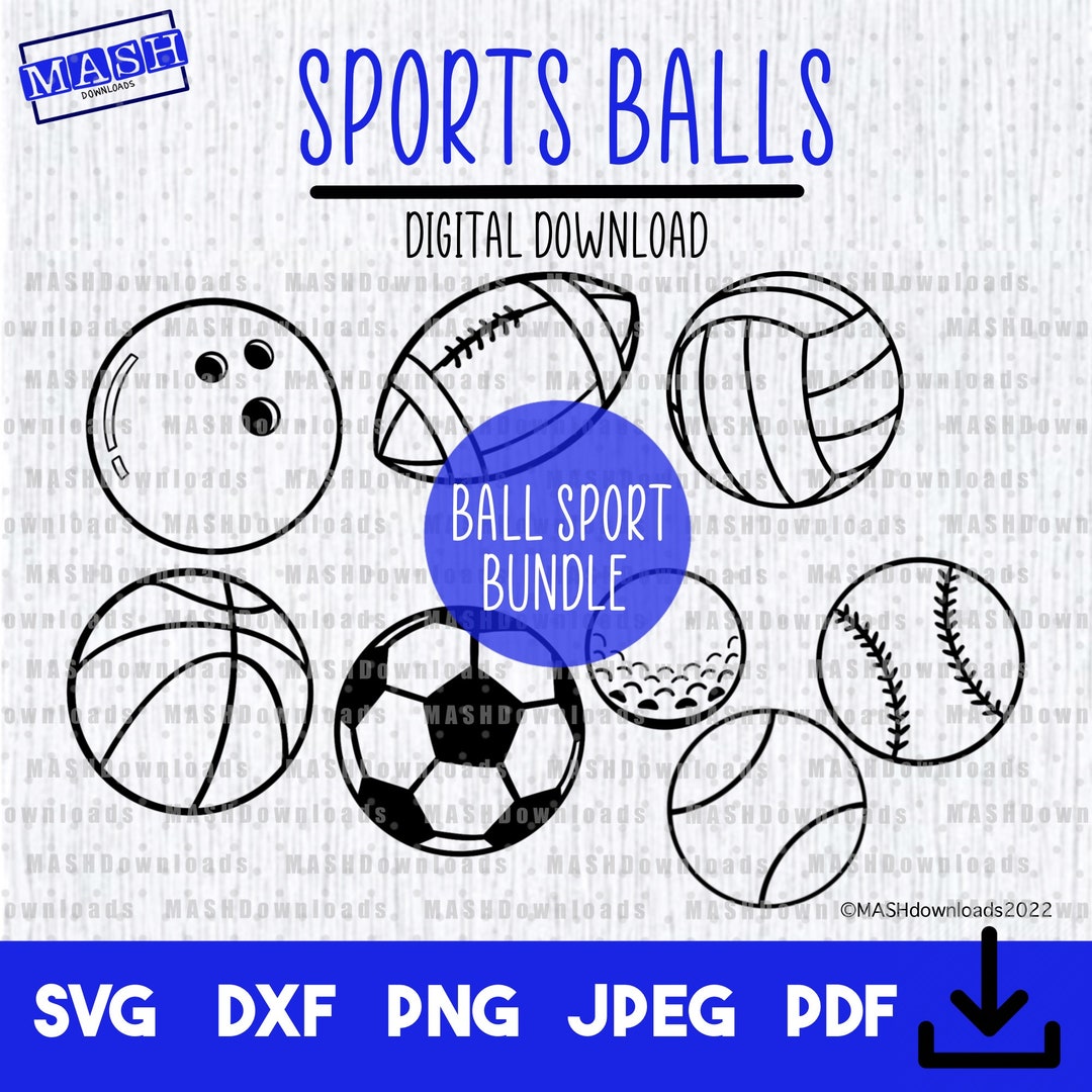 Sports Ball Bundle, Basketball Svg, Cricut Cut Files, Silhouette ...