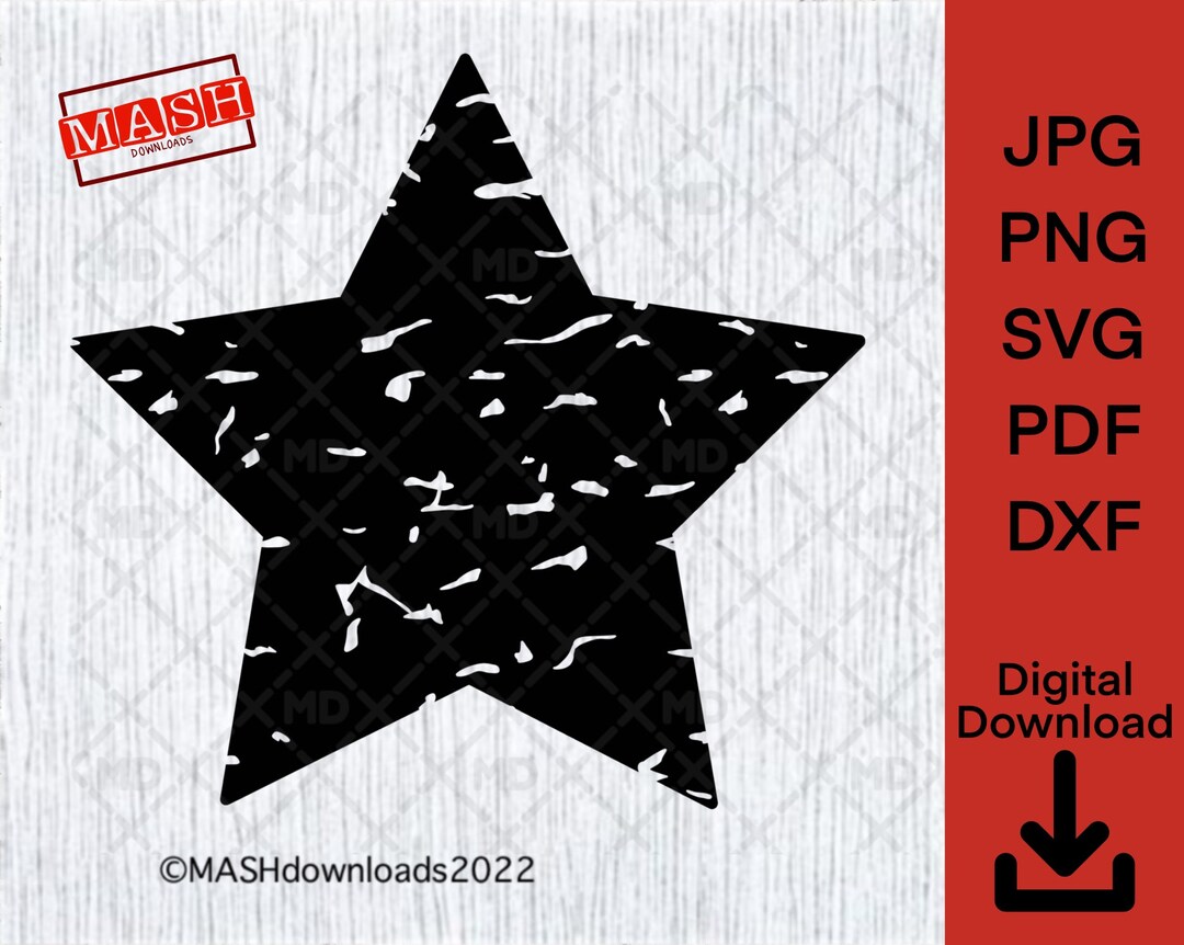 Distressed Star SVG, Grunge Style, Star Clipart, Cricut Cut File ...
