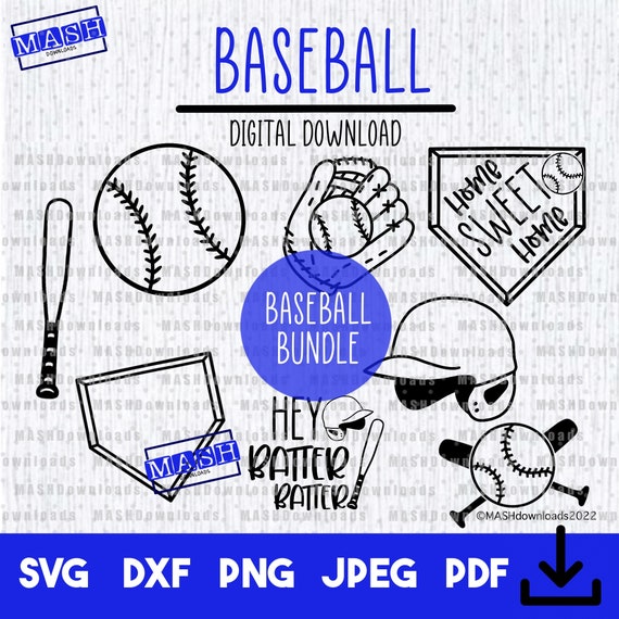 Baseball SVG Baseball Bundle Cricut Cut File Silhouette - Etsy