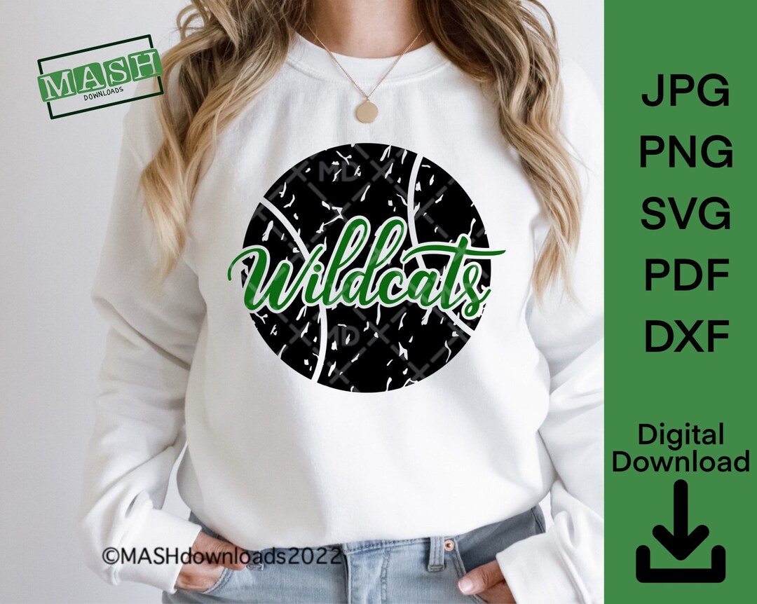 Wildcats Tennis SVG Distressed School Spirit Png Design Grunge Pride ...