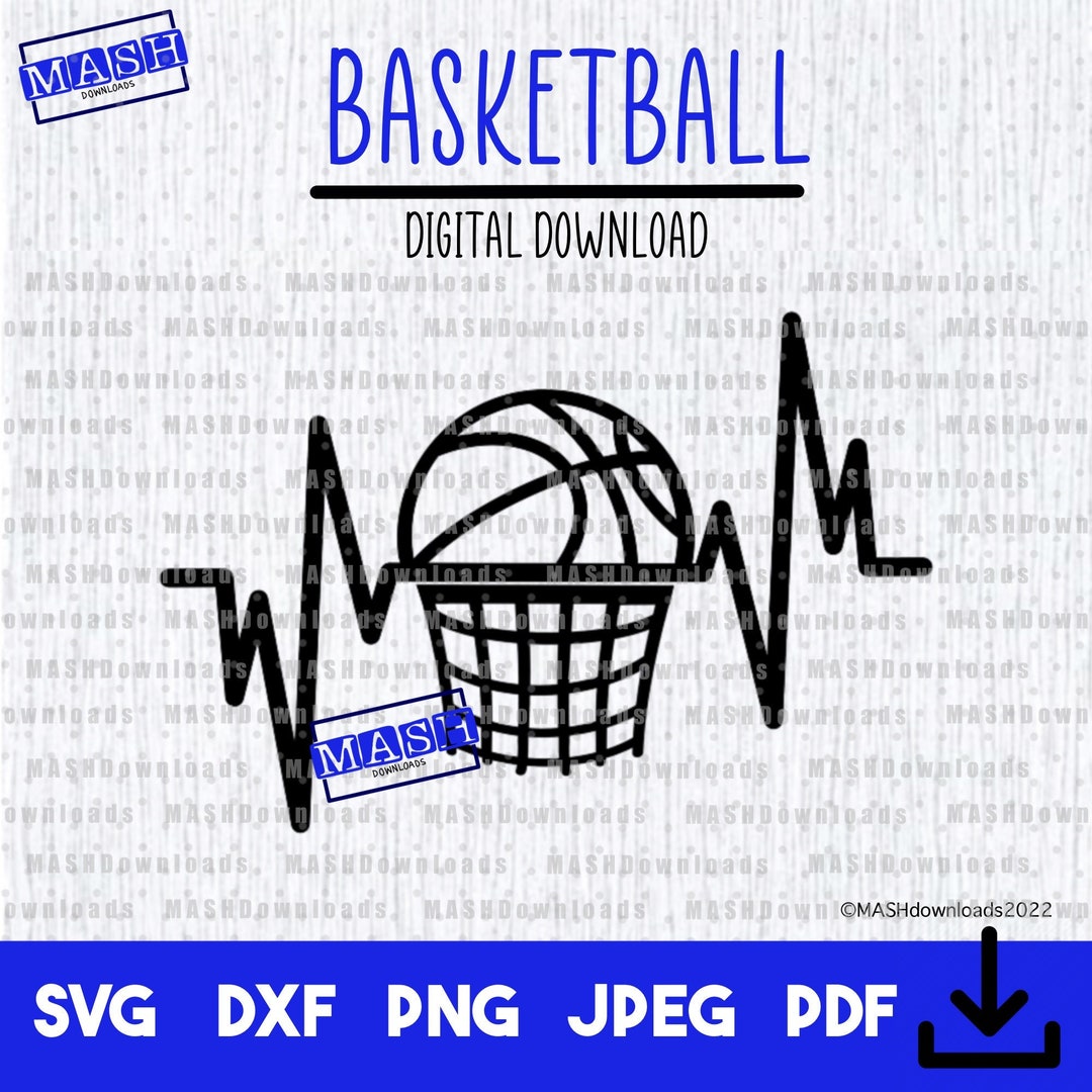 Basketball Heartbeat SVG, Sports Clipart Png, Cricut Cut Files ...