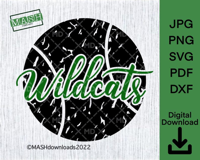 Wildcats Tennis SVG Distressed School Spirit Png Design Grunge Pride ...