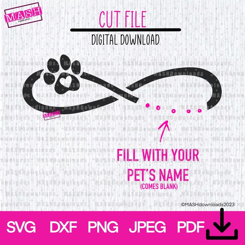 Pet Loss Svg Dog Cat Infinity Symbol Png Grieving Pet Owner - Etsy Ireland