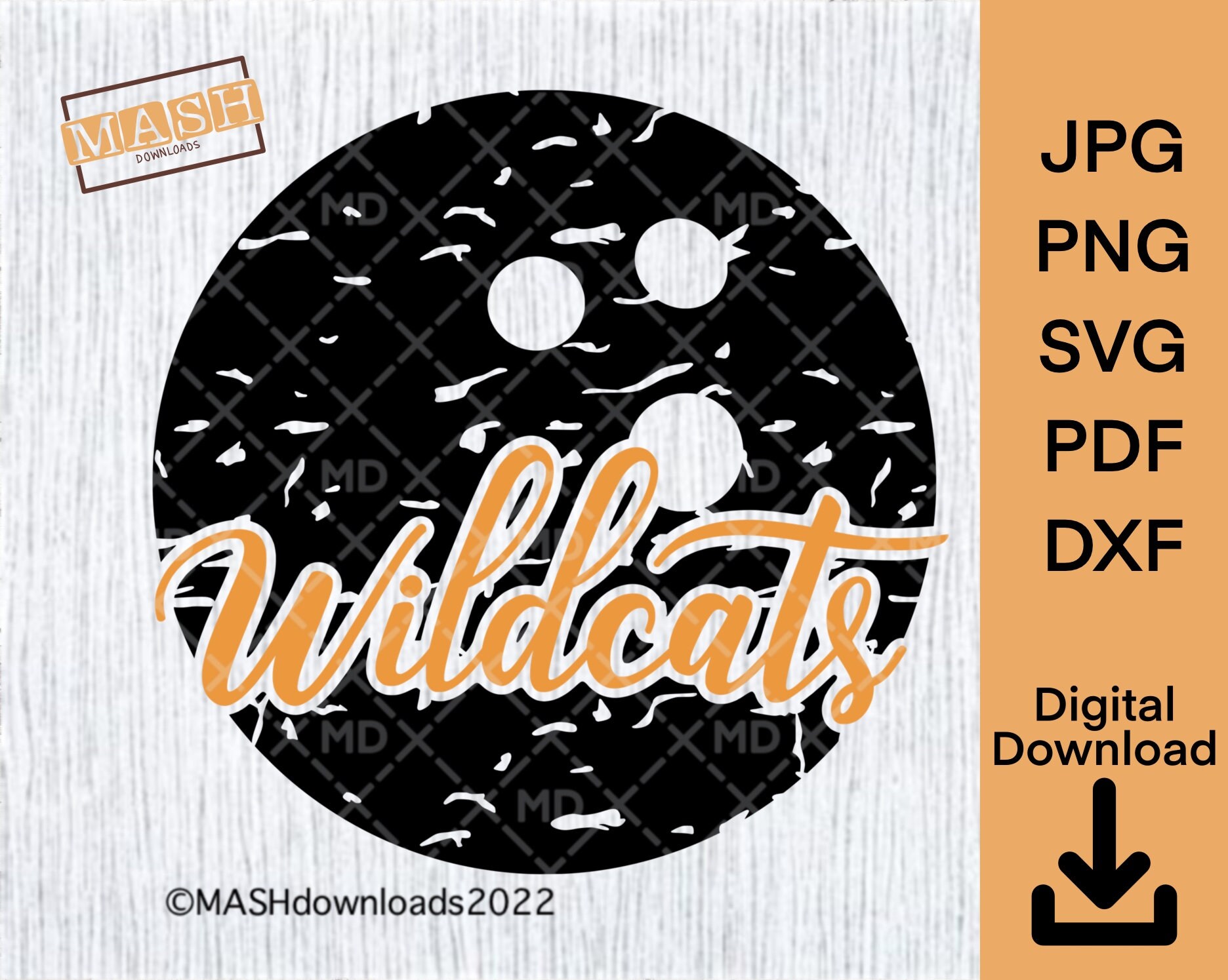 Wildcats Bowling SVG Distressed Tshirt Design School Spirit Png Grunge ...
