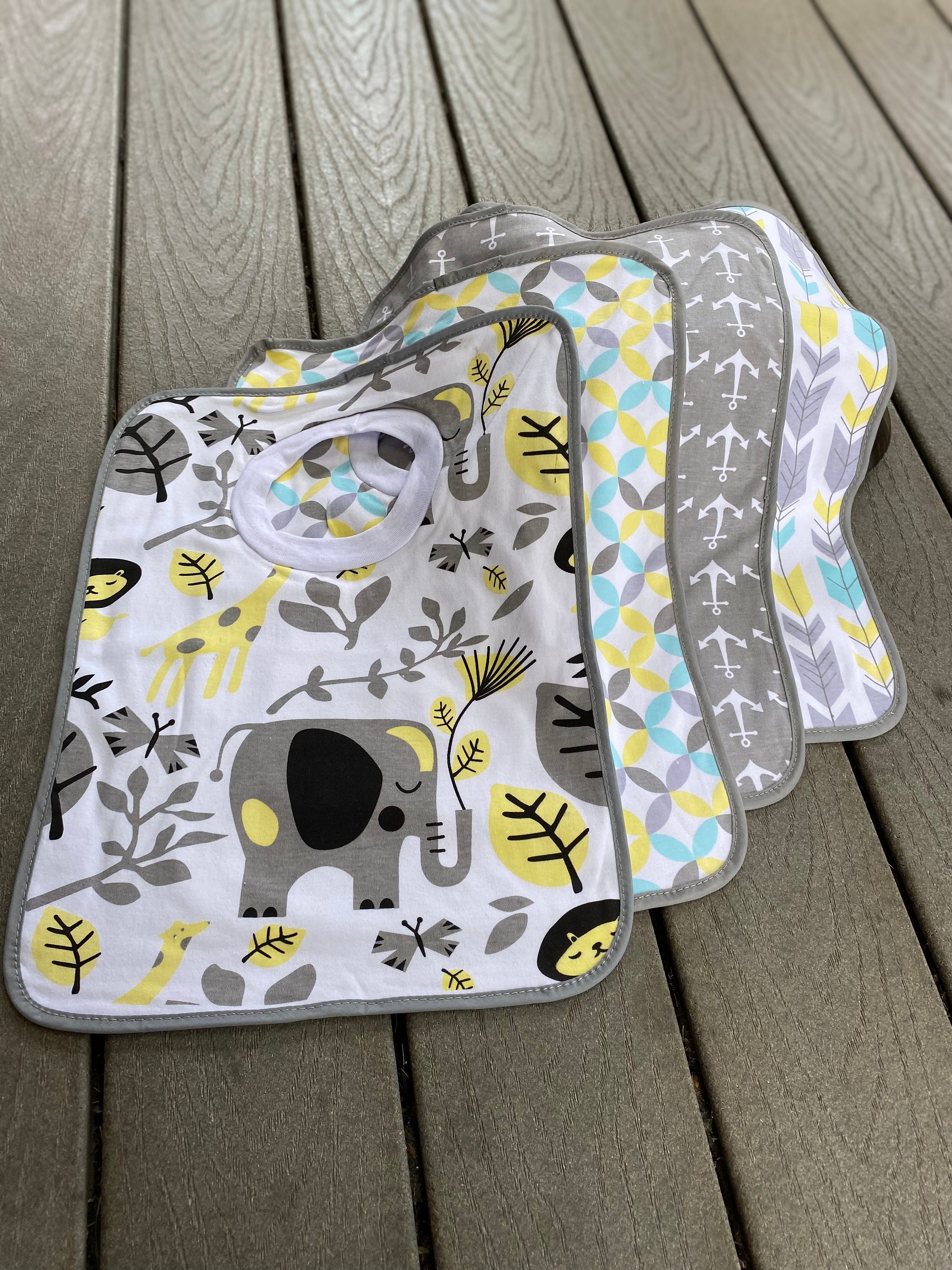 Set of 4 Oversized Bibs, Toddler Bibs, Baby Bibs, Extra Large Bibs ...