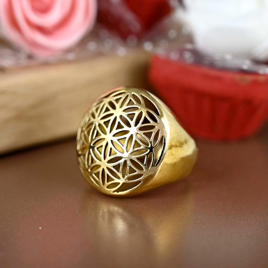 Sacred Geometry Ring, Flower of Life Ring, Seed of Life Ring, Circle of ...