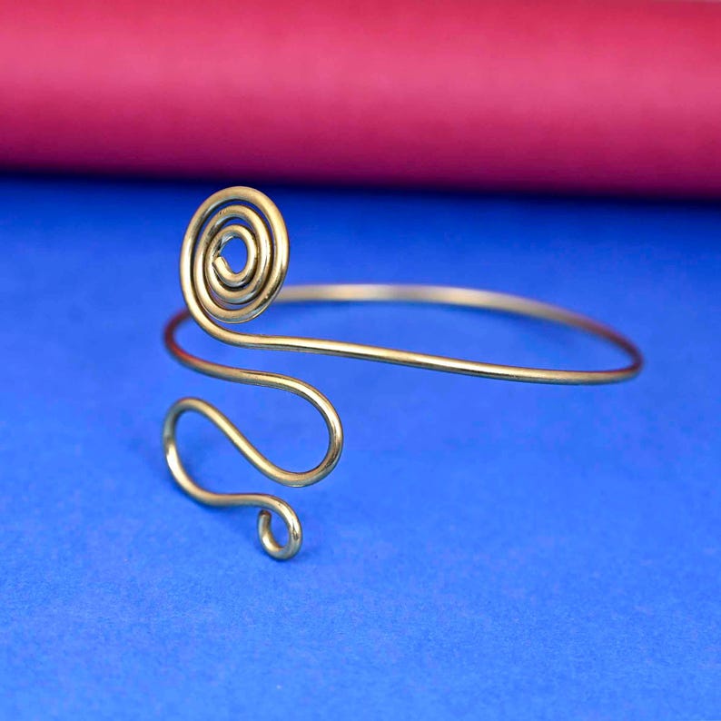 Handmade Brass Arm Cuff: Koru Spiral Design - Etsy