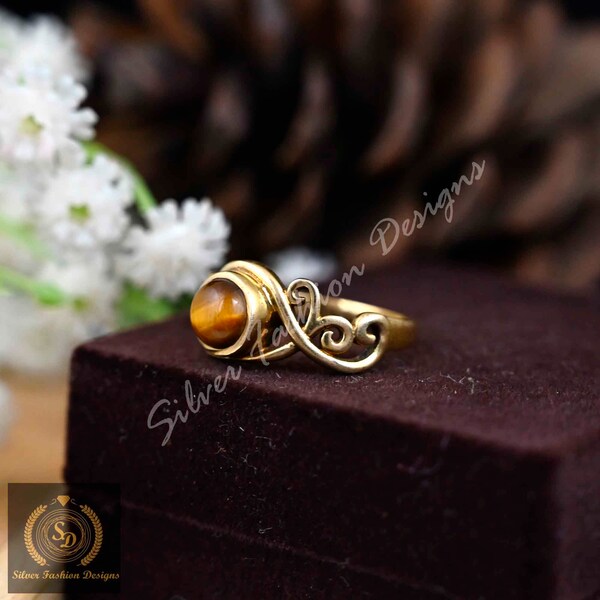 Tiger Eye Ring - Etsy