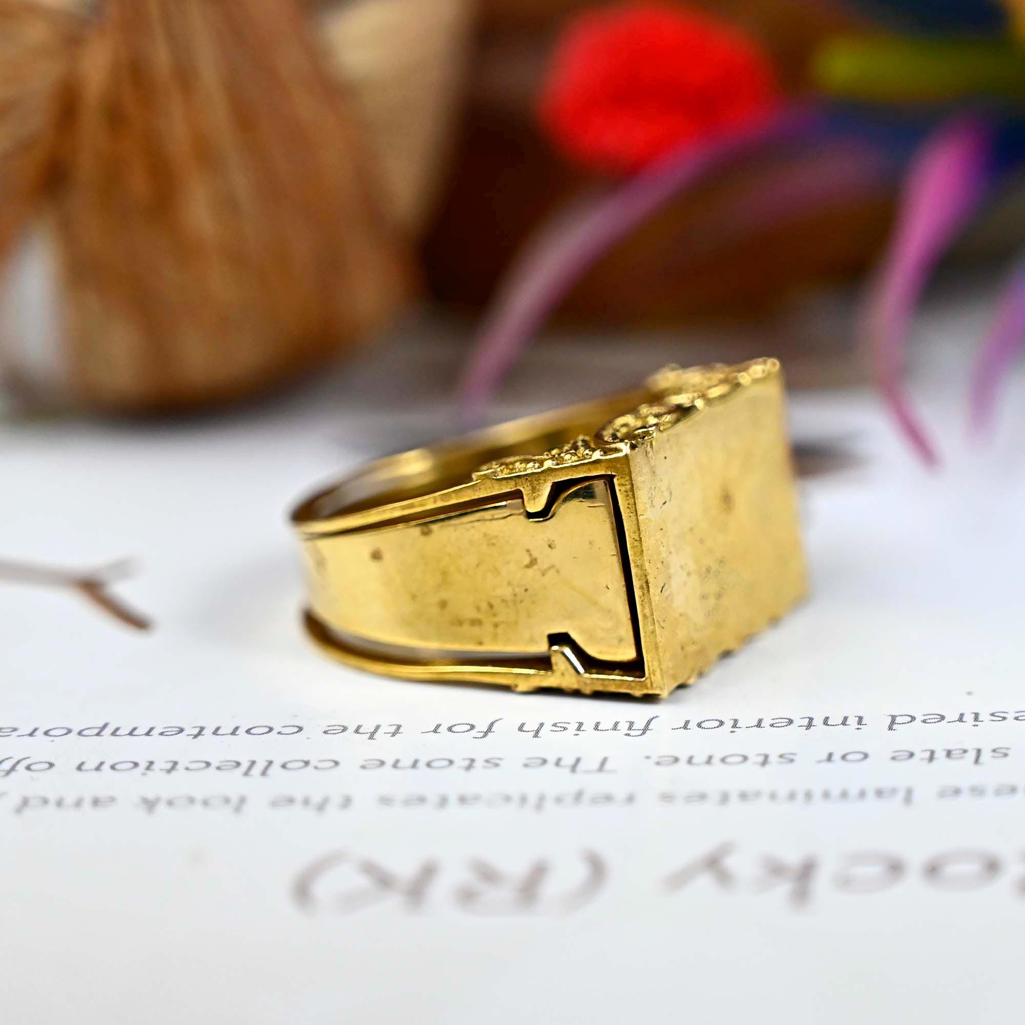 Secret Compartment Ring: Brass Pill Box, Handmade Message Ring Signet ...