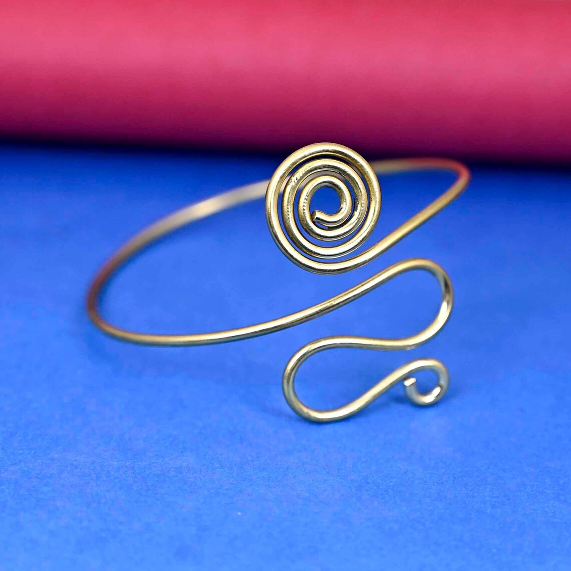 Handmade Brass Arm Cuff: Koru Spiral Design - Etsy
