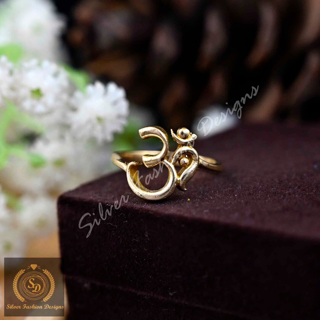 Solid Gold Om Ring, Yoga Ring, Ohm Jewelry, Yogini Ring, Spiritual ...