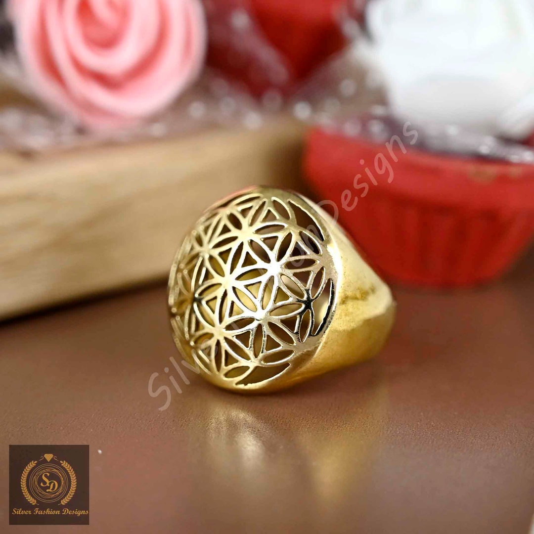 Sacred Geometry Ring, Flower of Life Ring, Seed of Life Ring, Circle of ...