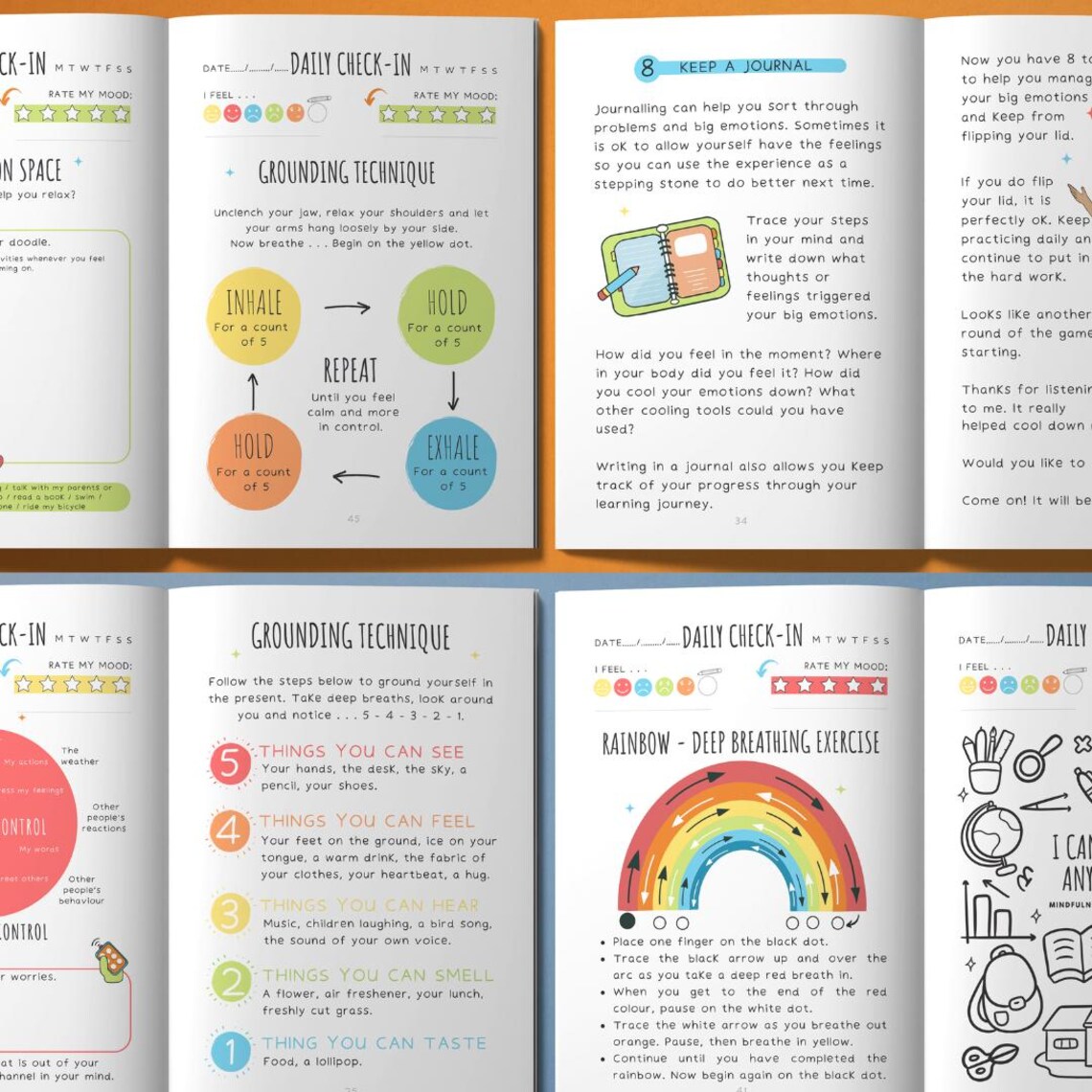 Grounding Exercises for Kids Anxiety Emotional Triggers Mindfulness ...